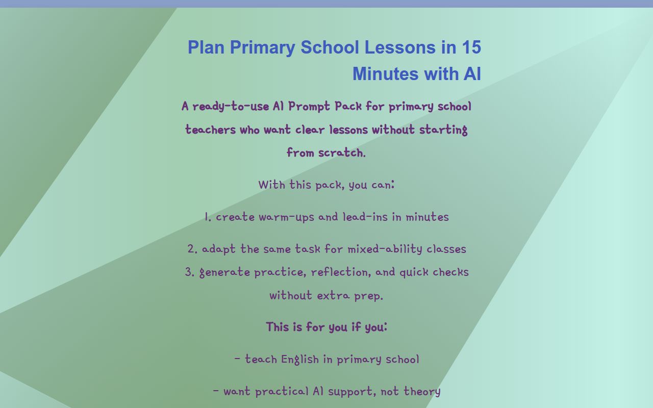 Plan Primary English Lessons in 15 Minutes with AI